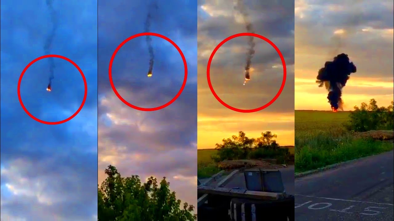 Russian Su-35 Jet falling from sky after getting shot down today in ...