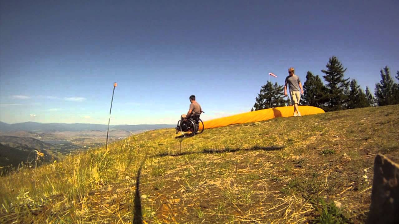 Paraplegic hero takes a tandem paraglider flight - YouTube
