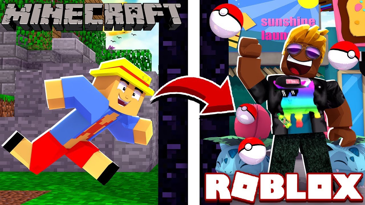 😍 ENTRAMOS EN EL MUNDO DE POKEMON EN ROBLOX + MINECRAFT 😱 - YouTube