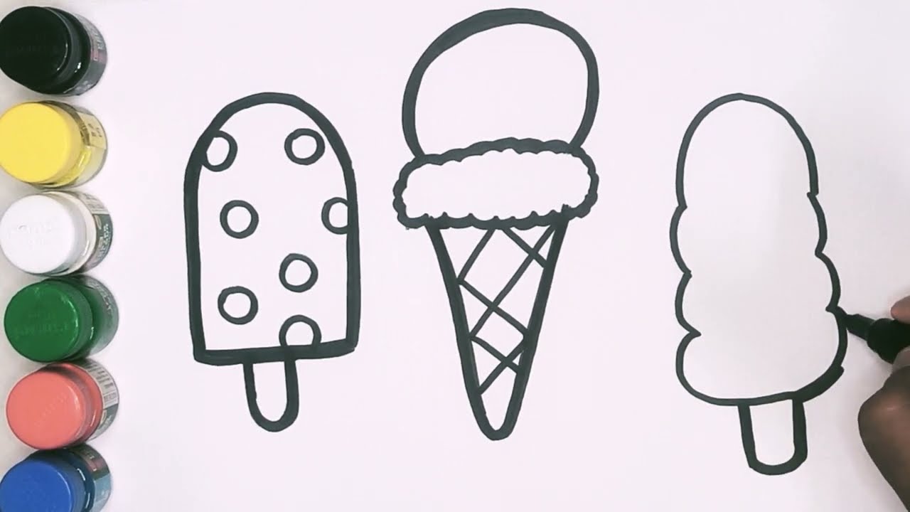 Learn Colors With Easy and Advance Ice cream Drawing Painting For ...