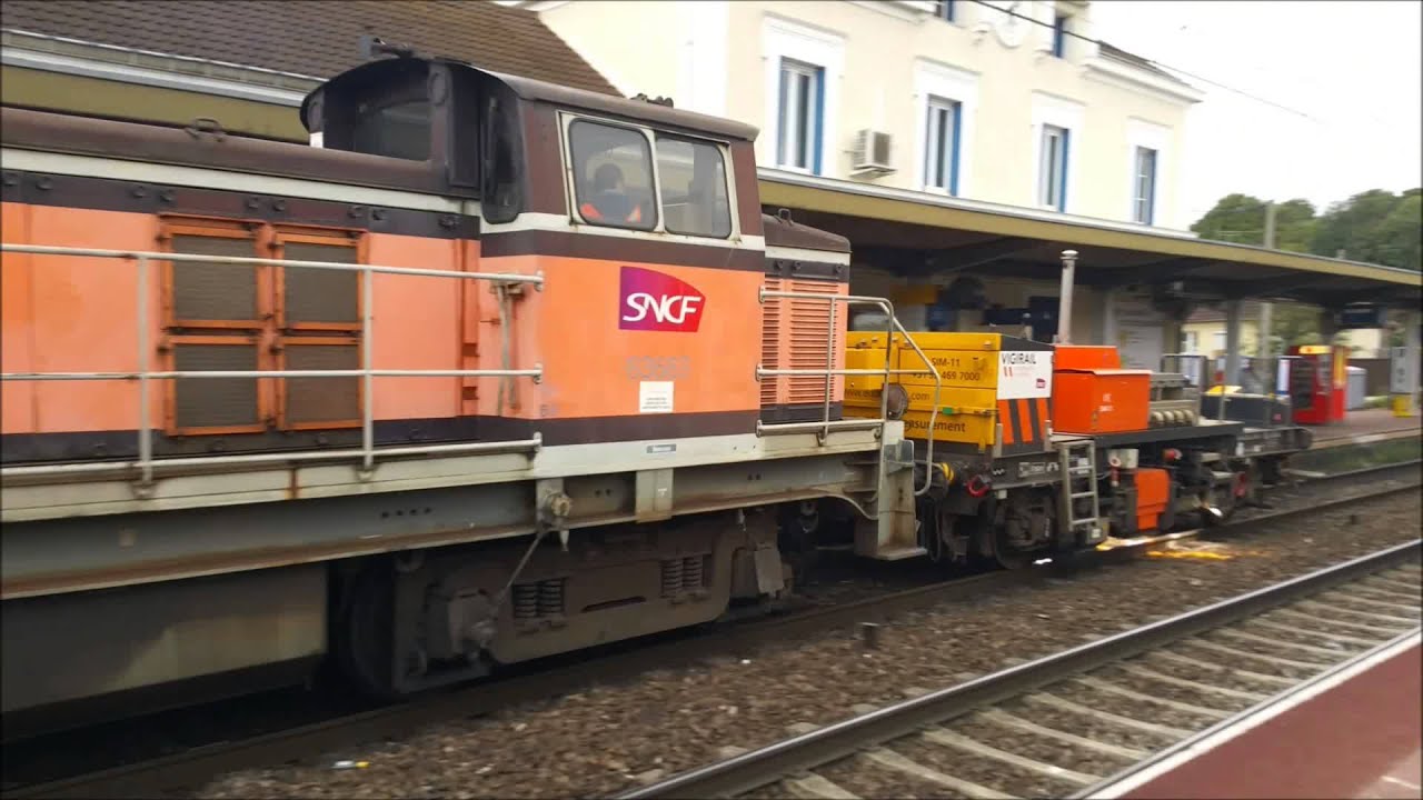 Train Spécial SNCF BB 63500 avec Wagon SIM Vigirail en Gare de ...