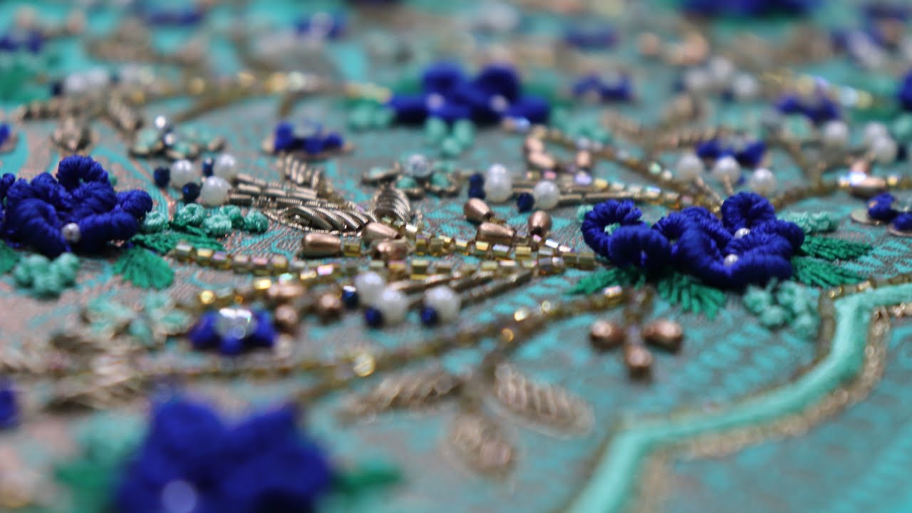 Bullion knot embroidery with silk threads - YouTube