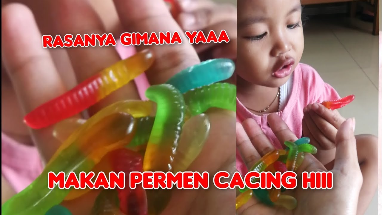 hiiii makan permen cacing gimana ya rasanya,kalian pernah gak kawan2, # ...