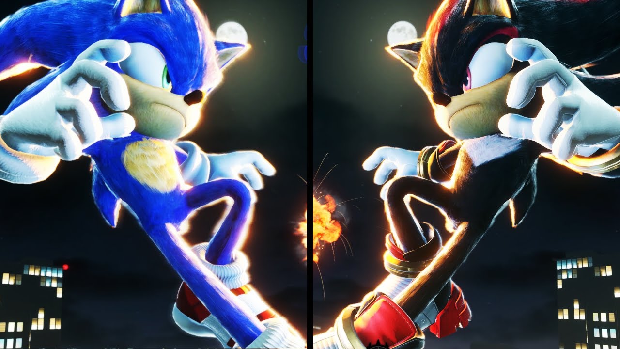 Movie Sonic VS Movie Shadow Side By Side - YouTube