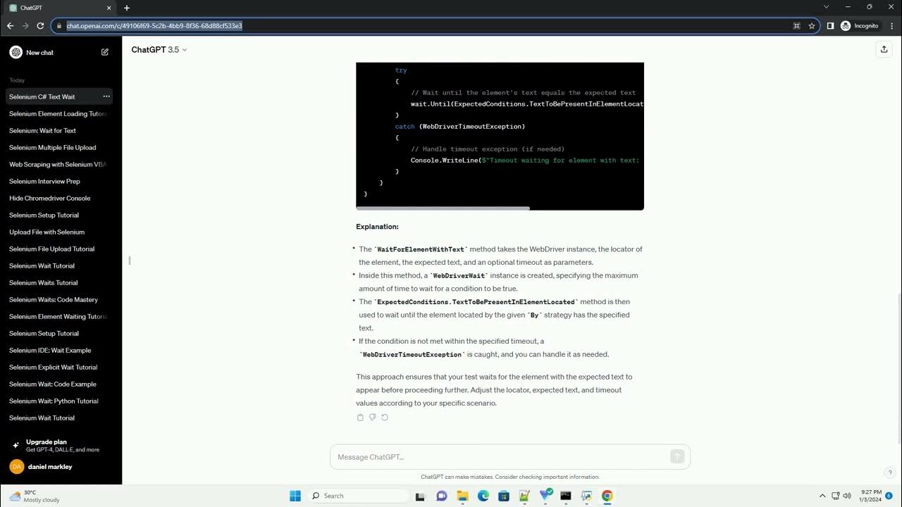 selenium wait until element has text c - YouTube