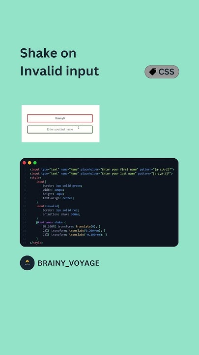 Shake on invalid input - YouTube