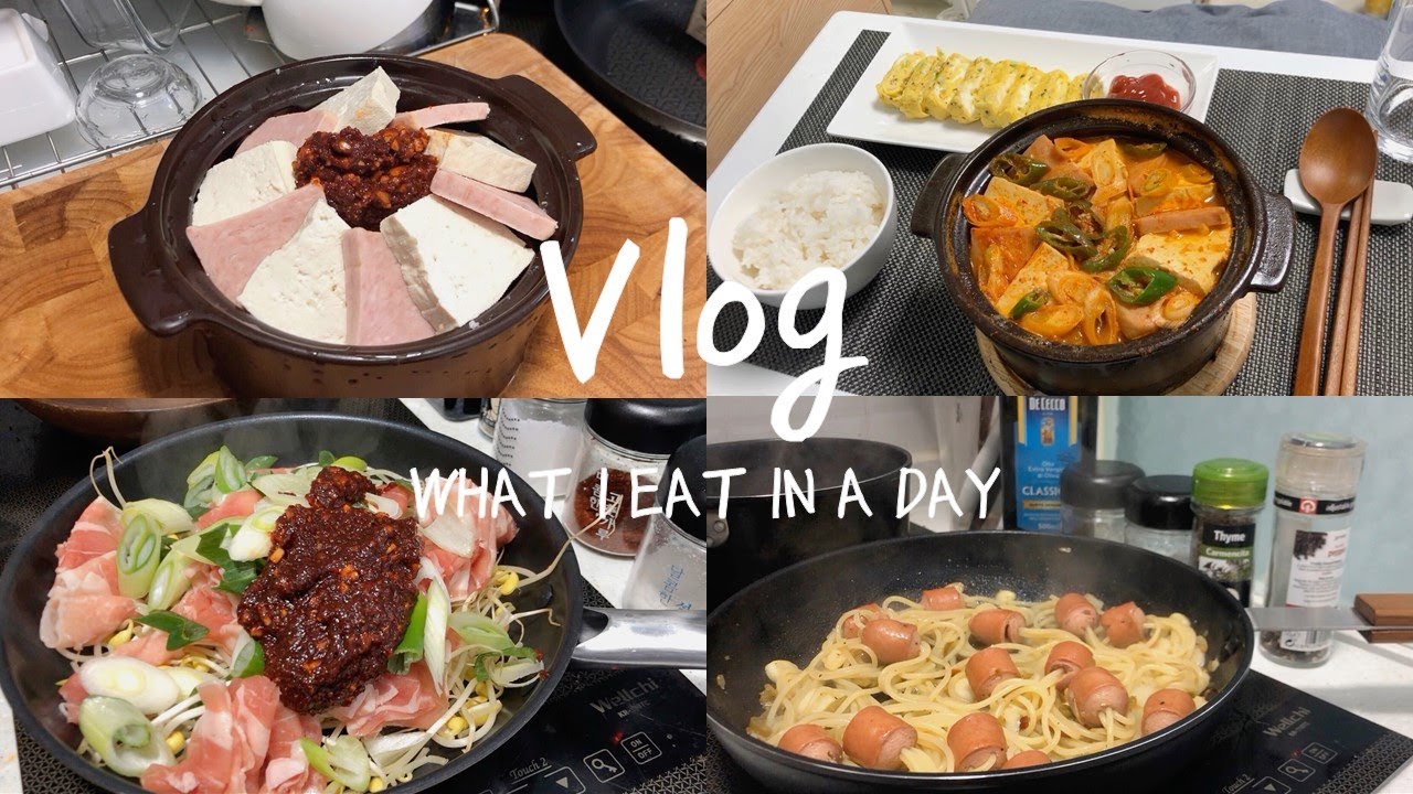 Eng 자취세끼 Feat 1인용 부대찌개 콩나물불고기 소세지 알리오올리오 파스타 집순이 자취생 요리 브이로그 자취생 집밥 Youtube