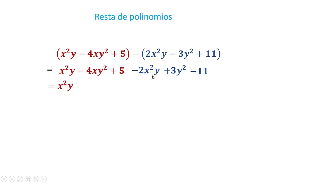 Resta de polinomios ejemplo 1 - YouTube