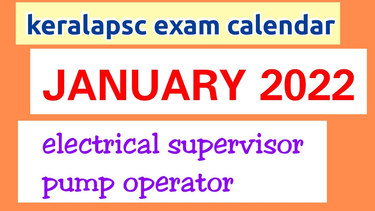 Kerala Psc Exam Calendar January 2022 Clipart
