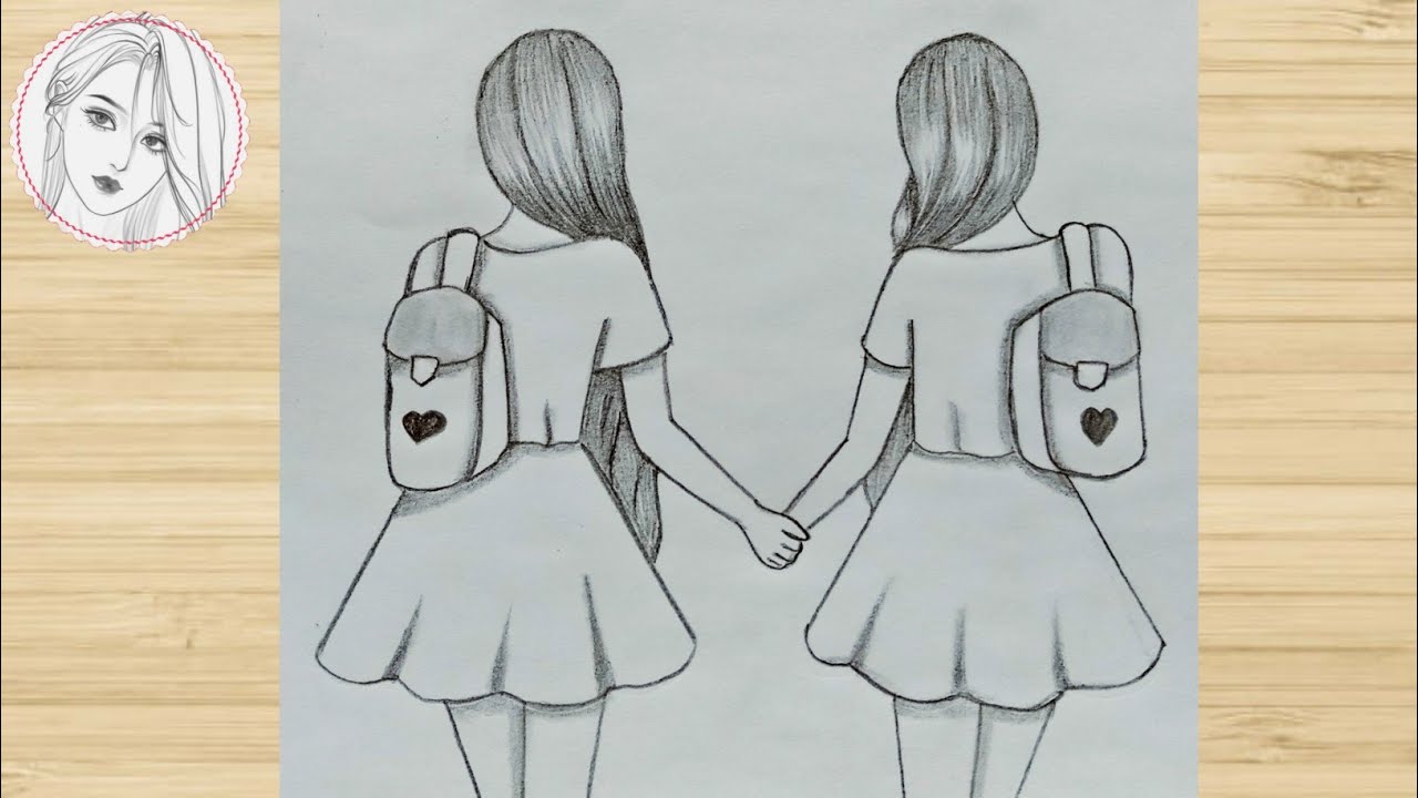 Best friends forever || how to draw best friends|| best friends||lover ...