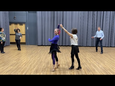 Cha-Cha beginners lesson: 6 steps--Basic/Progressive/Chase Turn/Crossover/Alternating Turn/Spot ...