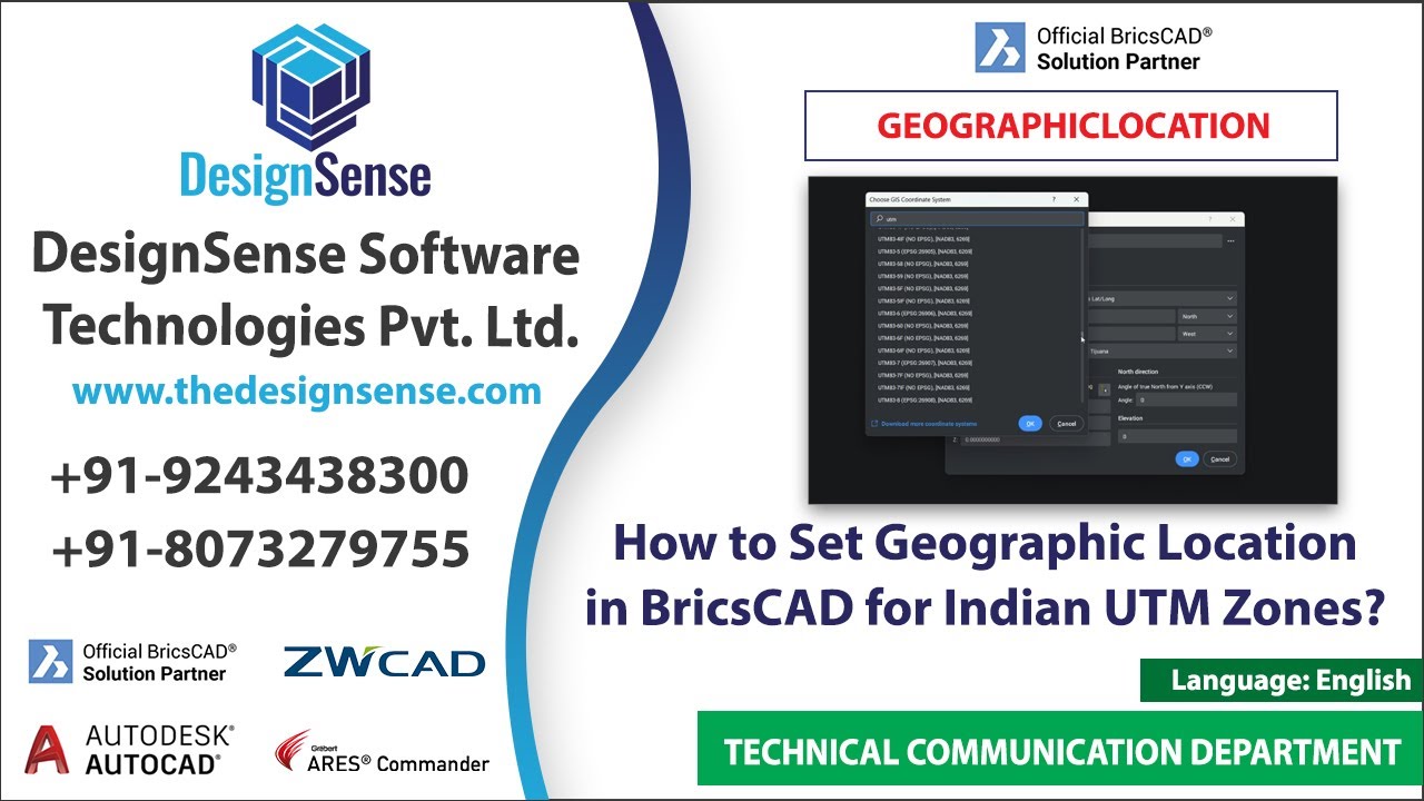 How to set Geographic Location in BricsCAD for Indian UTM Zones # ...