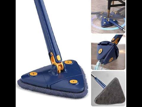 360 Rotatable Adjustable Triangle Cleaning Mop with Twist Squeeze - YouTube