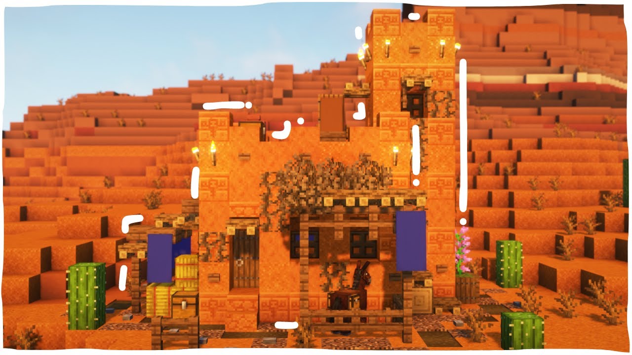 Minecraft | How To Build a Red Sandstone Desert House - YouTube
