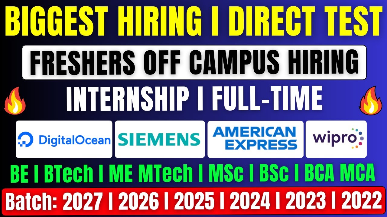 Biggest Hiring | Direct Test Hiring | Test Ongoing | Fresher Jobs | OFF ...