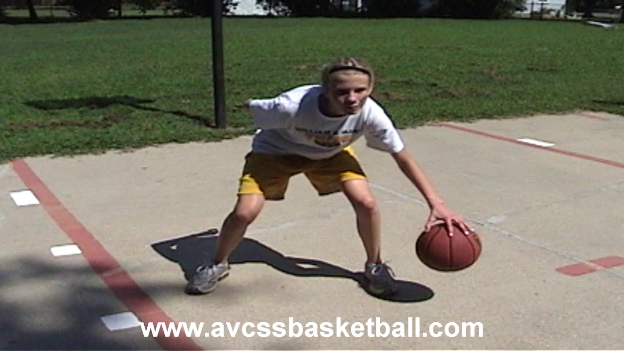 Ball Handling Drill for Youth Basketball, Left Hand Around Left Leg ...