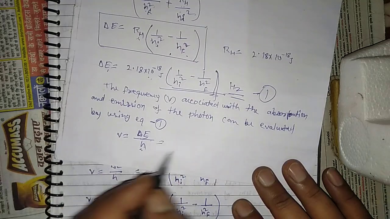 class 11 explanation of line spectrum of hydrogen - YouTube