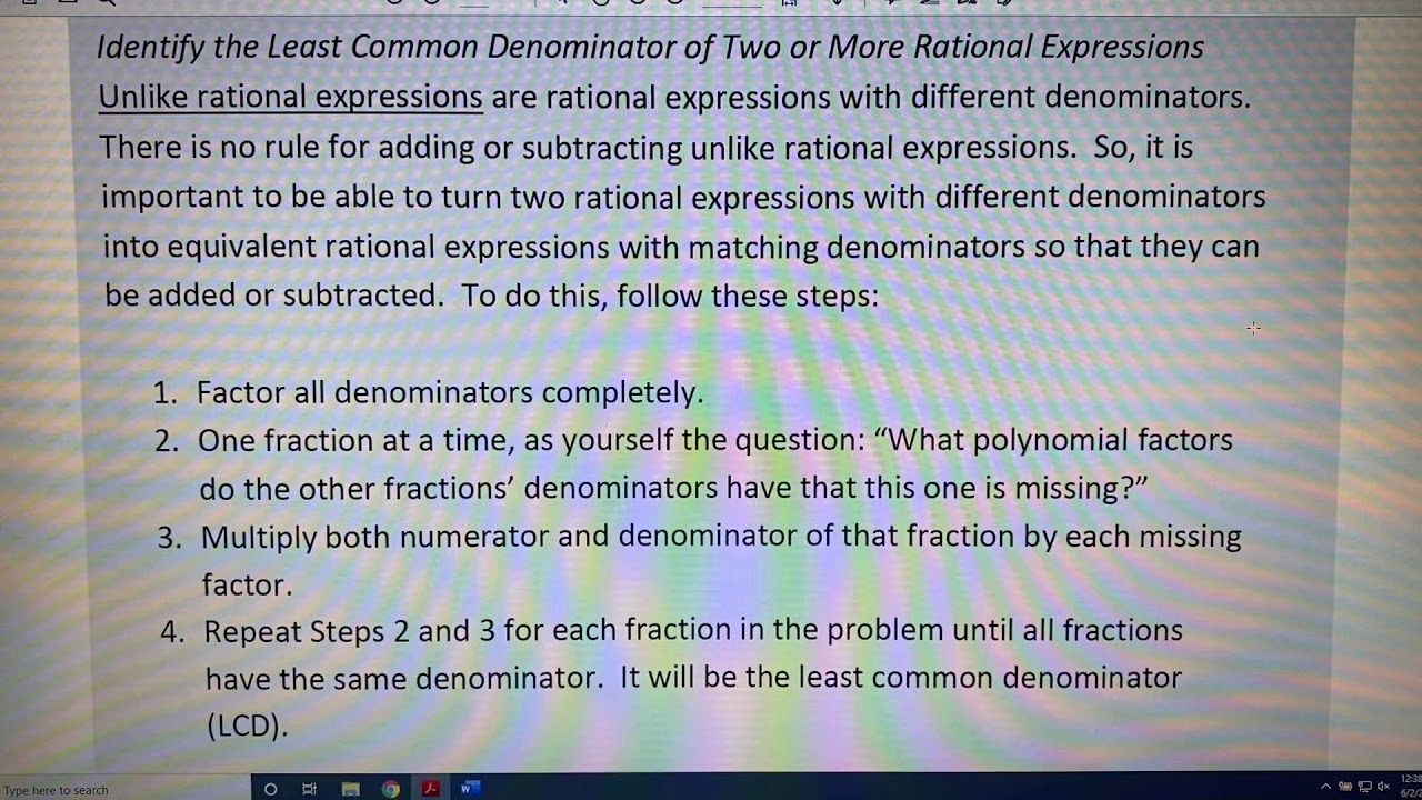 Identifying The Least Common Denominator Of Two Or More Like Rational identifying-the-least-common-denominator-of-two-or-more-like-rational