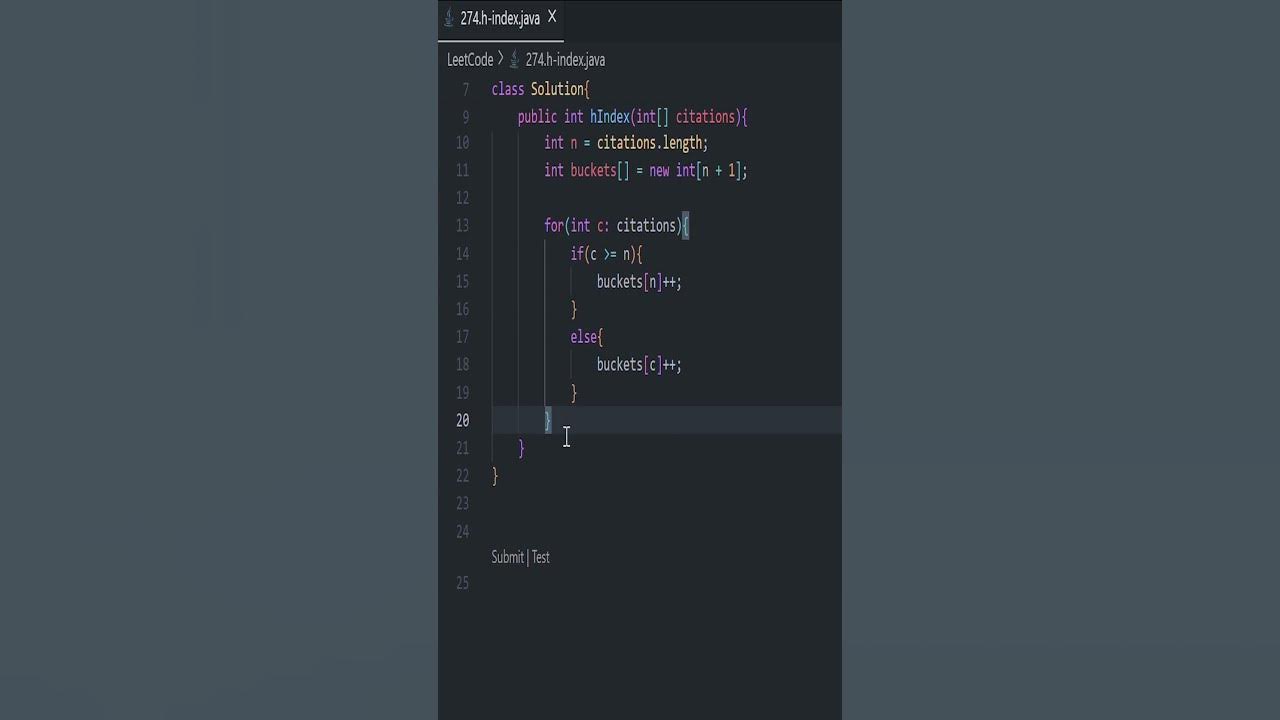 H Index Leetcode 274 Leetcode Dsa Java Algorithm Code Interview 1154