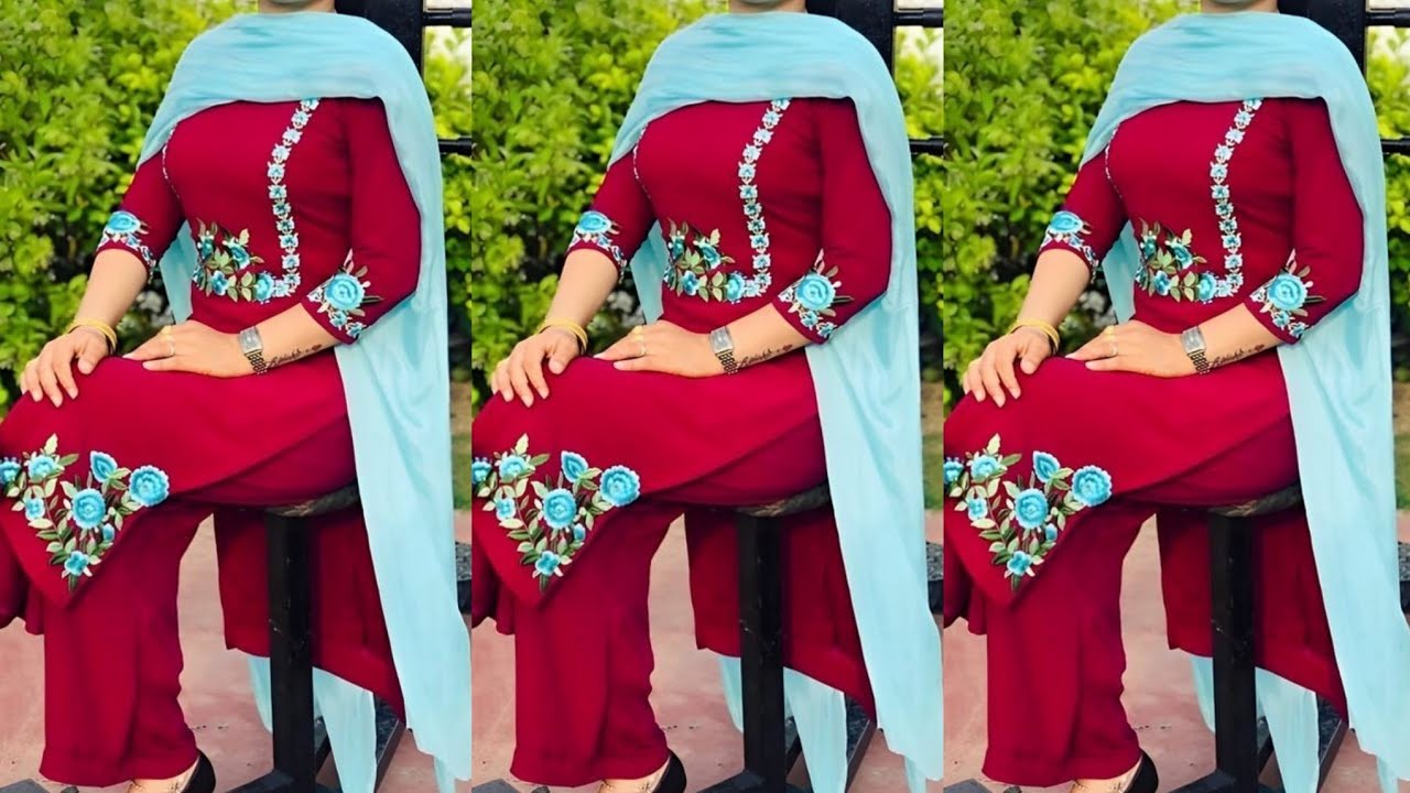 Embroidery suit latest design || Boutique style embroidery designs ...
