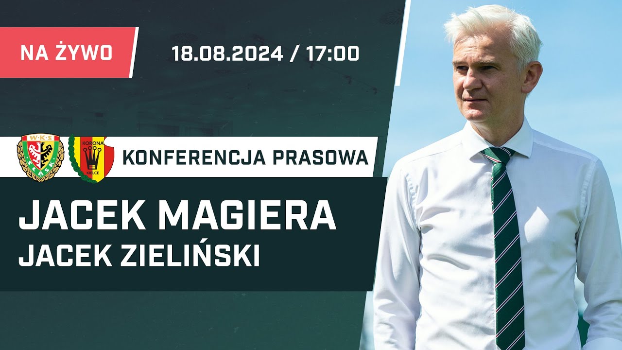 Jacek Magiera i Jacek Zieliński po meczu Śląsk Wrocław - Korona Kielce ...
