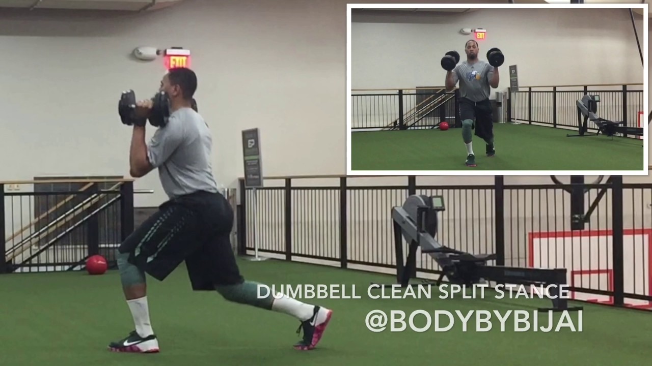 DUMBBELL CLEAN SPLIT STANCE - YouTube
