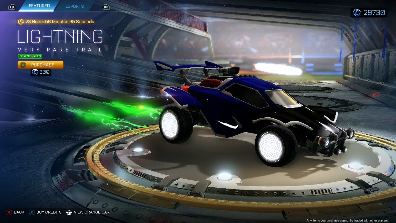 ROCKET LEAGUE ITEM SHOP - *NEW* Very Rare Forest Green Lightning Trail ...
