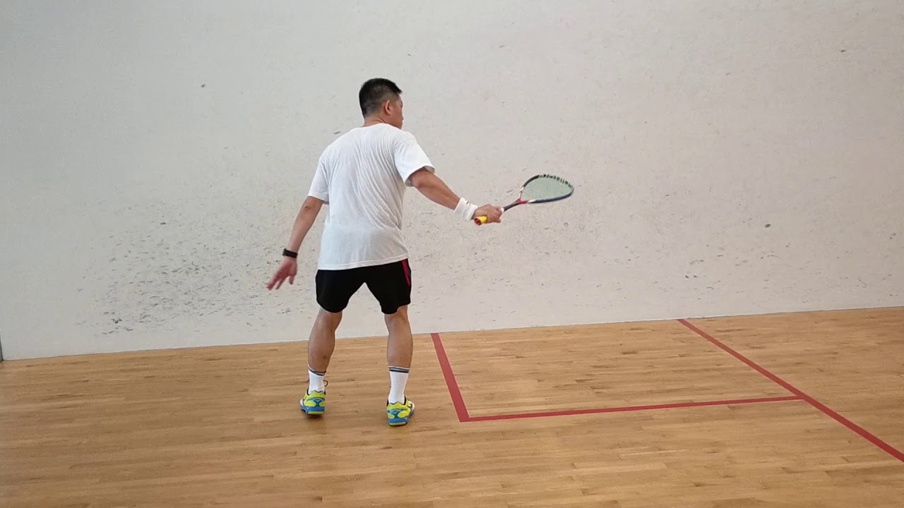 Squash Coaching Singapore Tommy Tan Back hand Drive - YouTube