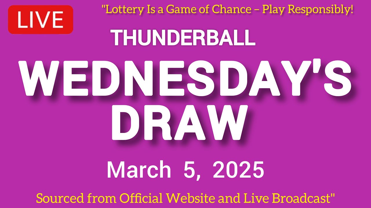 National Lottery Thunderball draw live tonight results from Wednesday ...