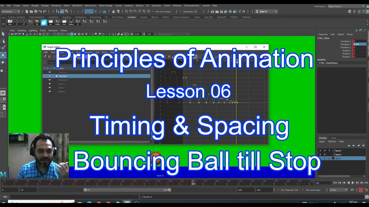Lesson 06 - Ball Bounce till Stop using Graph Editor - YouTube