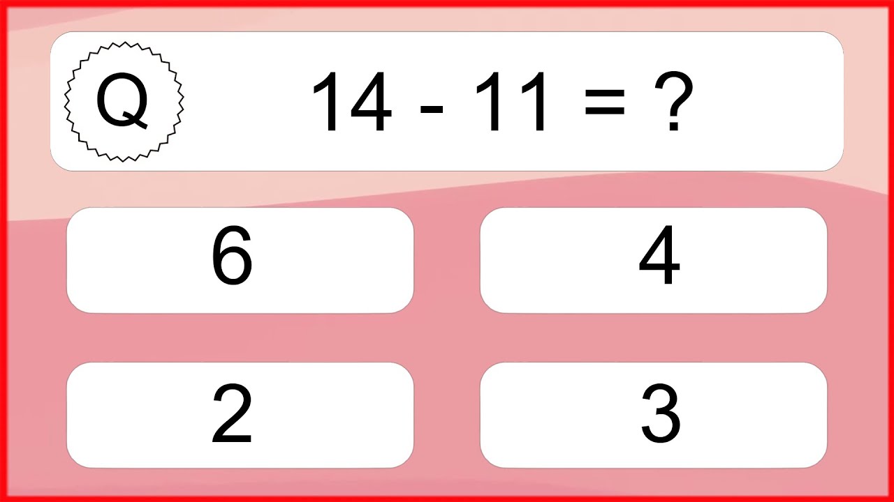 20 Subtraction Quiz Exercises for Kids: Numbers Up to 20 - YouTube