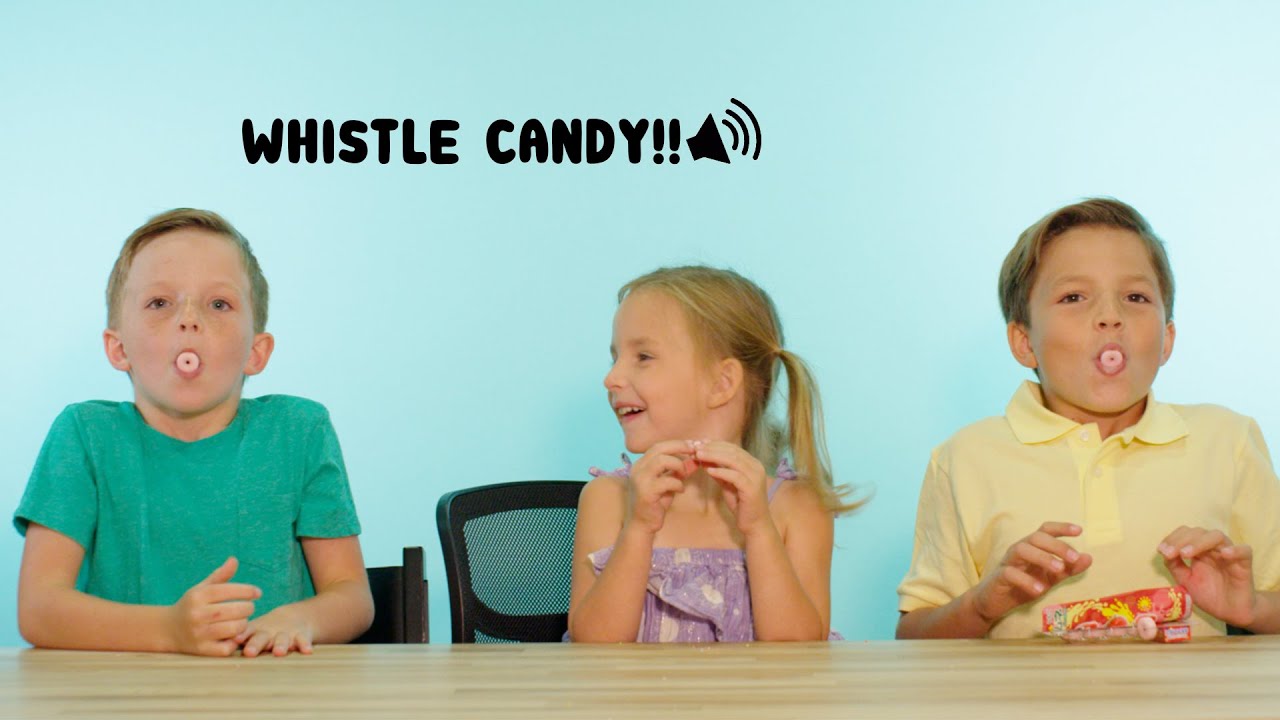 Kids try: Candy Taste Test (New Whistle Candy) - YouTube