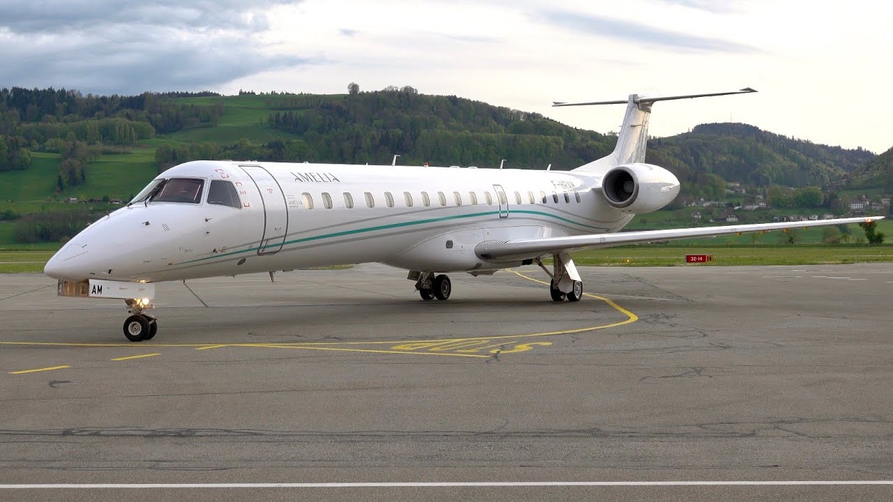 Embraer ERJ-145 F-HRAM Engine Start-Up & Take-Off at Bern - YouTube