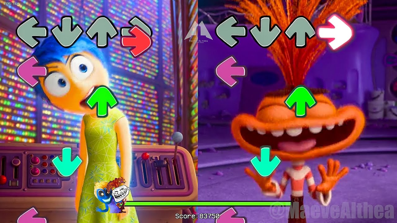 Joy VS Anxiety on Friday Night Funkin Inside Out 2 Memes FNF - YouTube