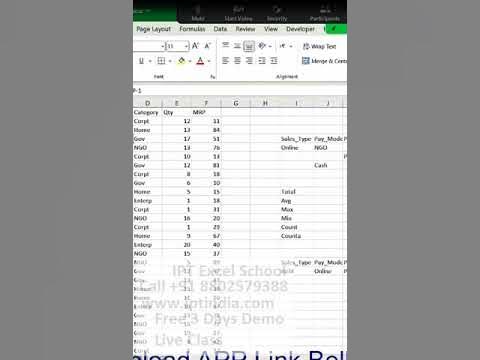 excel classes online free #SHORTS #excelcourse #macros #vba #excel #mis #msexcel #iptindia - YouTube
