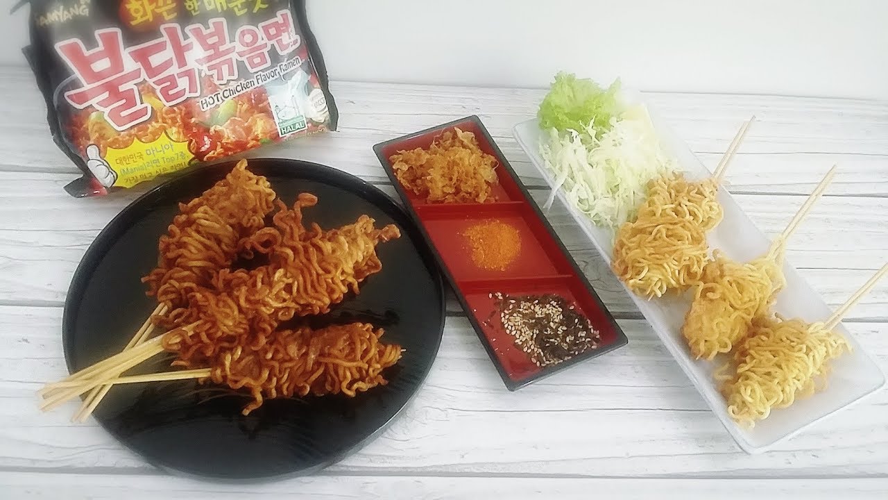 Crispy Fried Instant Noodle Snacks; Samyang Hot Spicy Chicken Ramen ...
