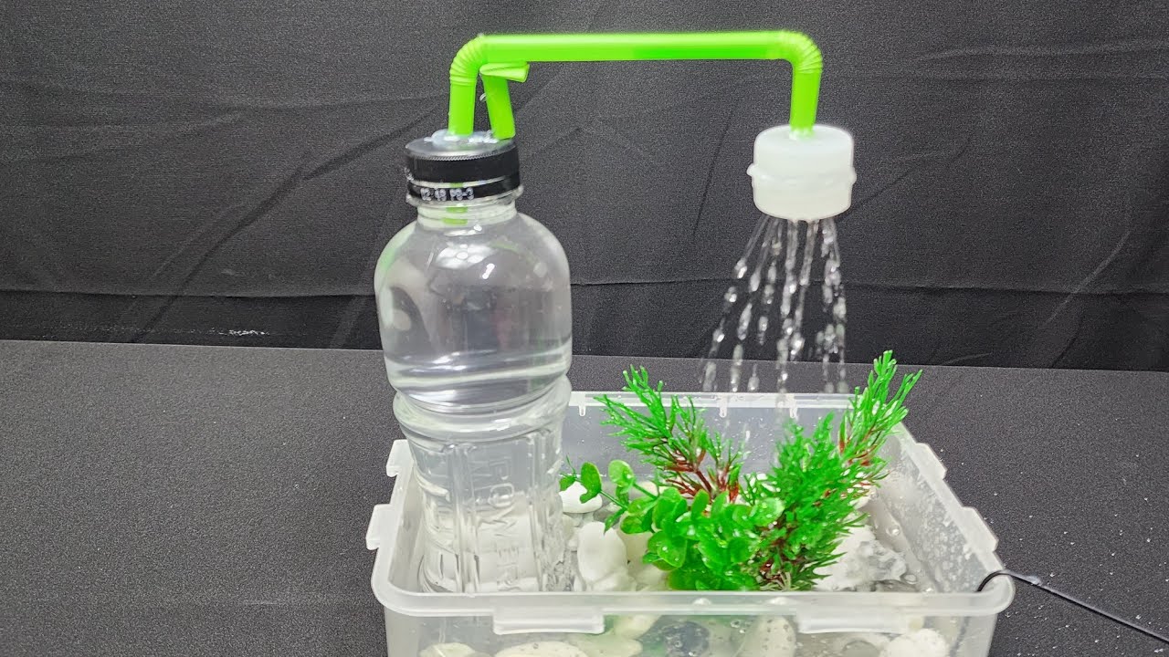 DIY-how to make Plastic bottle waterfall fountain making easy at home ...
