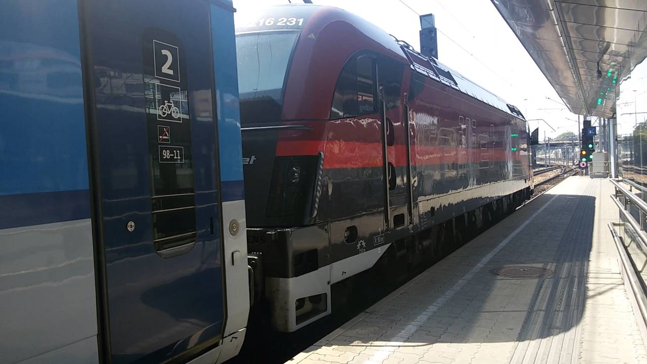 Ceske Drahy Railjet 73 Bahnhof Meidling in Wien - YouTube