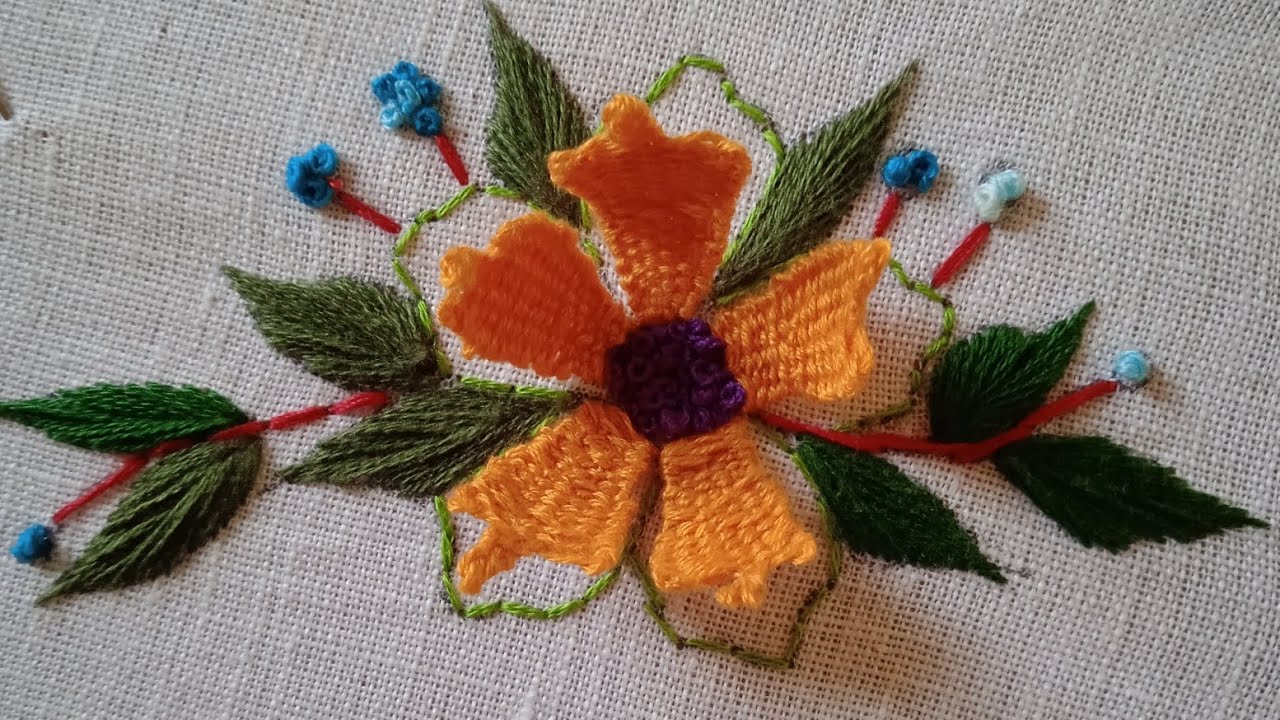 😎😎 simply and normal flowers embroidery designs|daily hand embroidery# ...