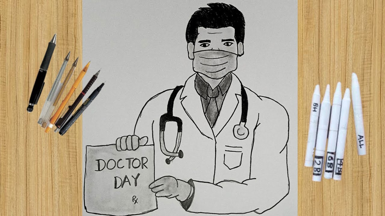 Doctor pencil sketch | Doctor pencil sketch for kids | how to draw ...