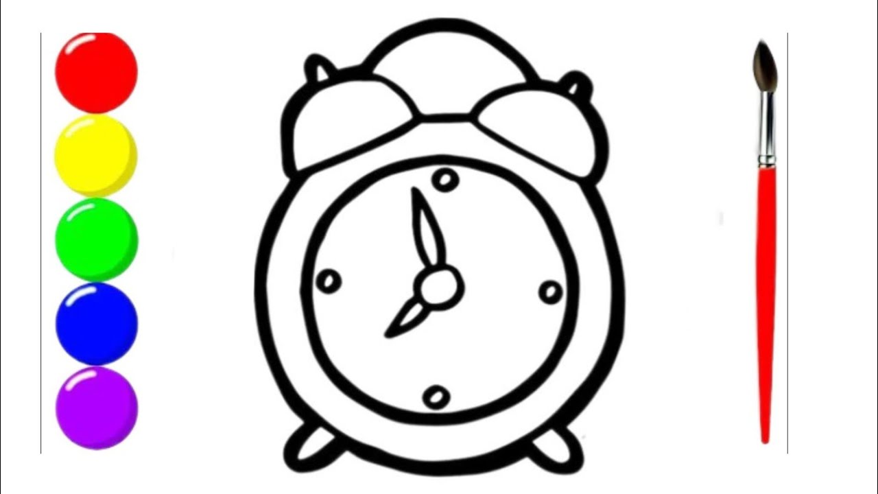 Toy Clock ⏰ drawing and colouring for kids and toddlers ABCD rhymes ...