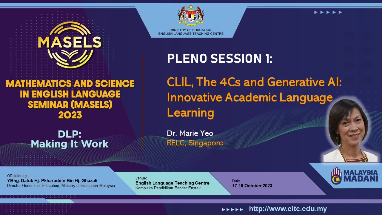 PLENO SESSION 1: CLIL, The 4Cs and Generative AI: Innovative Academic Language Learning - YouTube