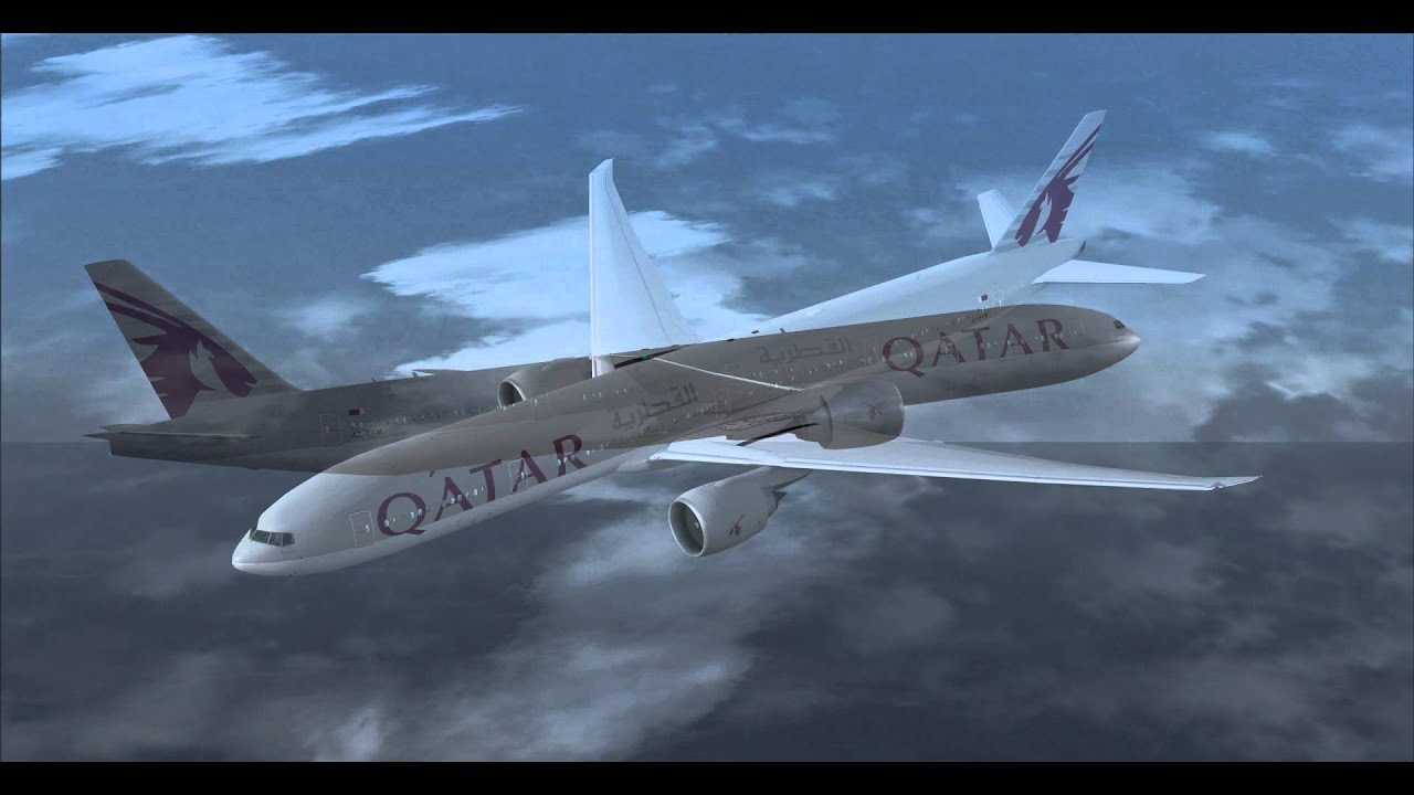 QATAR Airways QR1024 777-300ER A7-BAM Doha (DOH) - Dubai (DXB) - YouTube