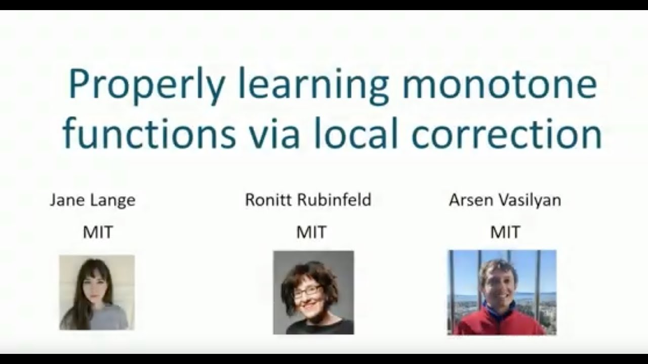 2023 CCSP Workshop - Ronitt Rubinfeld (MIT) - YouTube