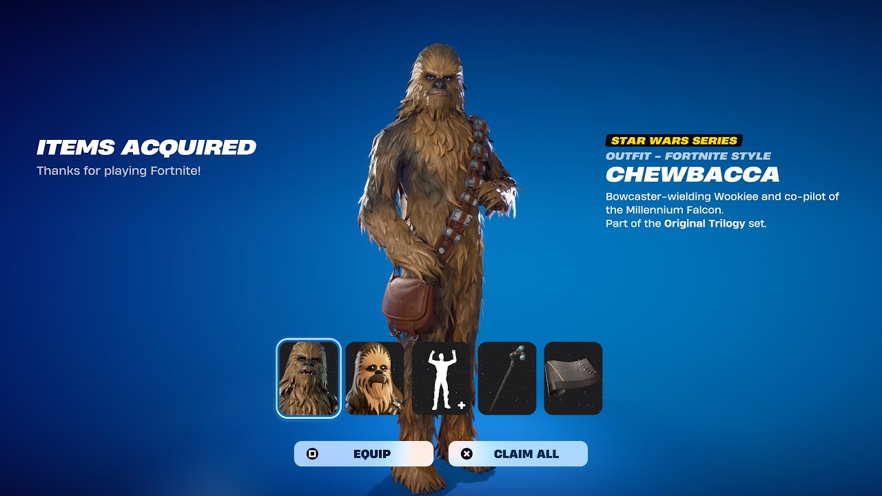STAR WARS CHEWBACCA SKIN RELEASE DATE IN FORTNITE ITEM SHOP CHAPTER 5 ...