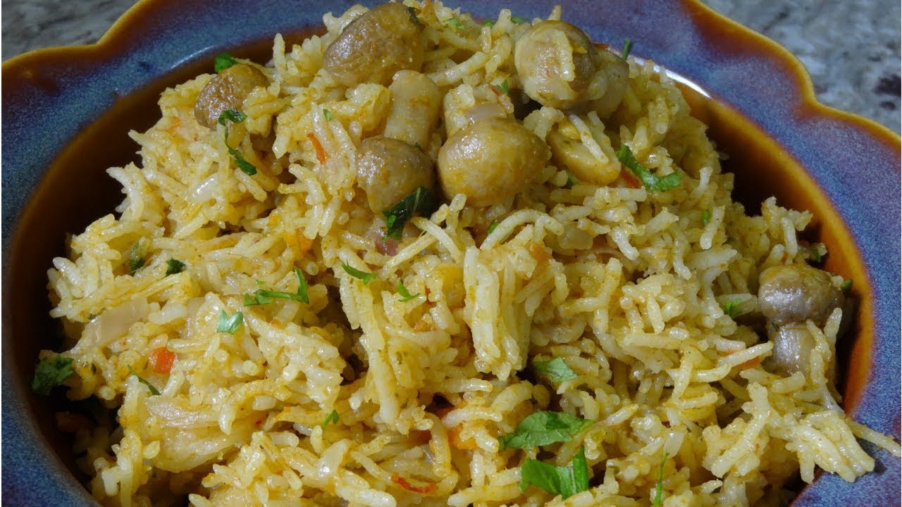Delicious Nutritious Mushroom Pulao/Rice | Tasty Mushroom Biryani - YouTube