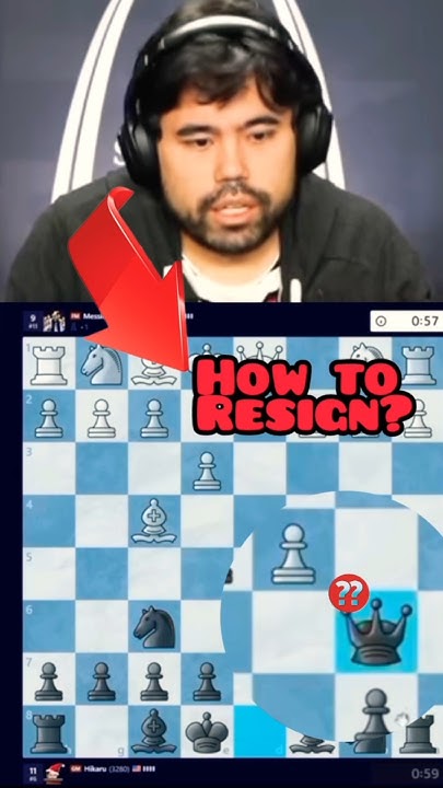 Hikaru doesn't know how to Resign after blundering his queen | ©GMHikaru | #chess#hikaru# ...