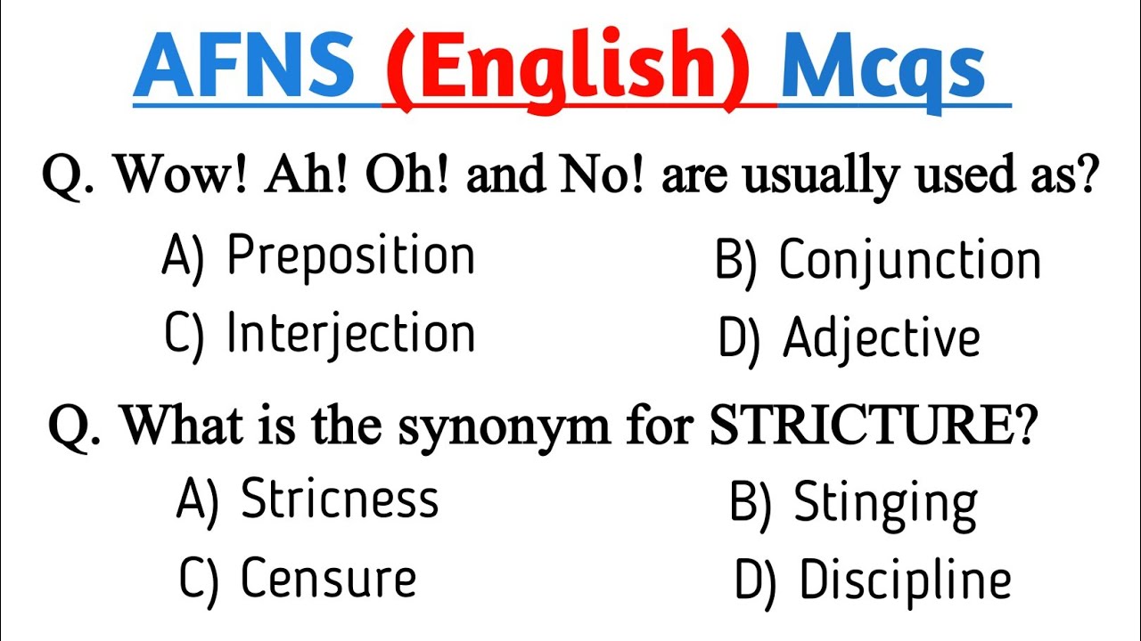 AFNS English Test Preparation | AFNS Test Preparation 2023 - YouTube