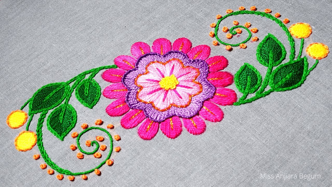 Single Flower Embroidery Design, Learn Flower Embroidery With Me, Home ...