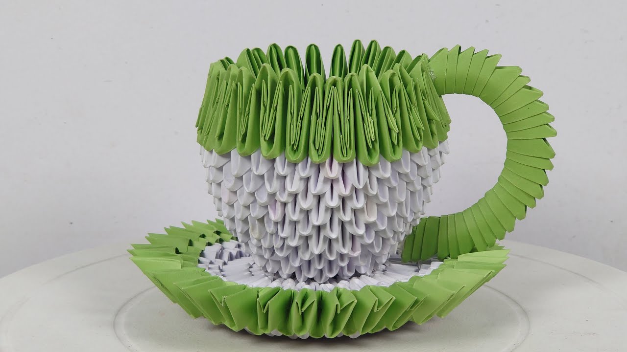 how to make beautiful 3D paper origami teacup | DIY #rongin_kagoj - YouTube